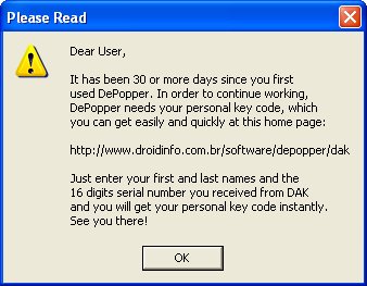 DePopper - Registration Guide for DAK users